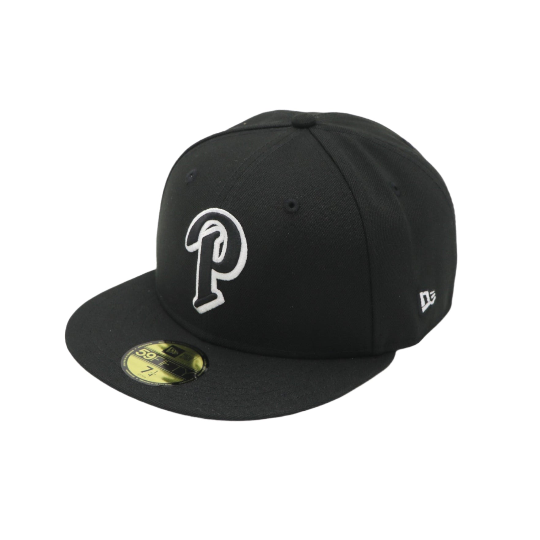 New Era 59Fifty MLB San Diego Padres "P" Logo Black and White Basic Fi ...